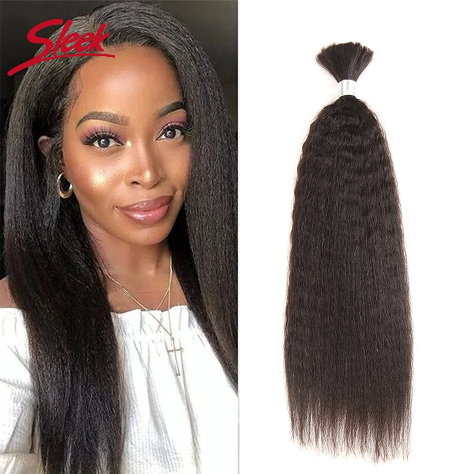 Sleek Remy Brazilian Yaki Straight Human Hair Weave Bundles Hair For ...