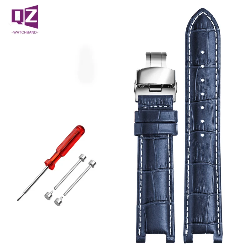 Leather Watch Strap Band 22 13mm 20 11mm Watchband Genuine Blue Belt ...