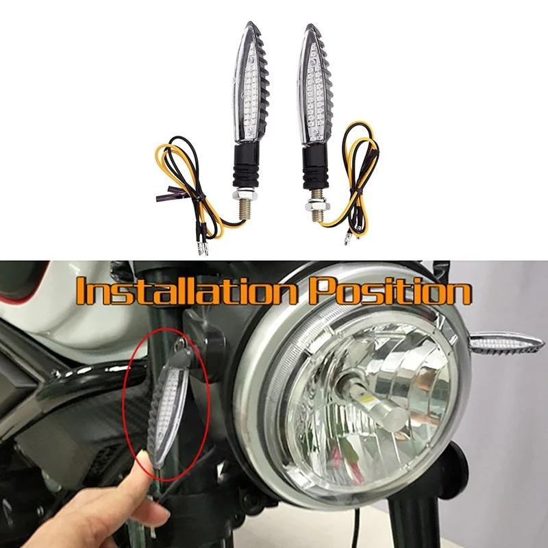 Motorcycle Turn Signal LED Light E24 Flowing Water Blinker Flashing ...