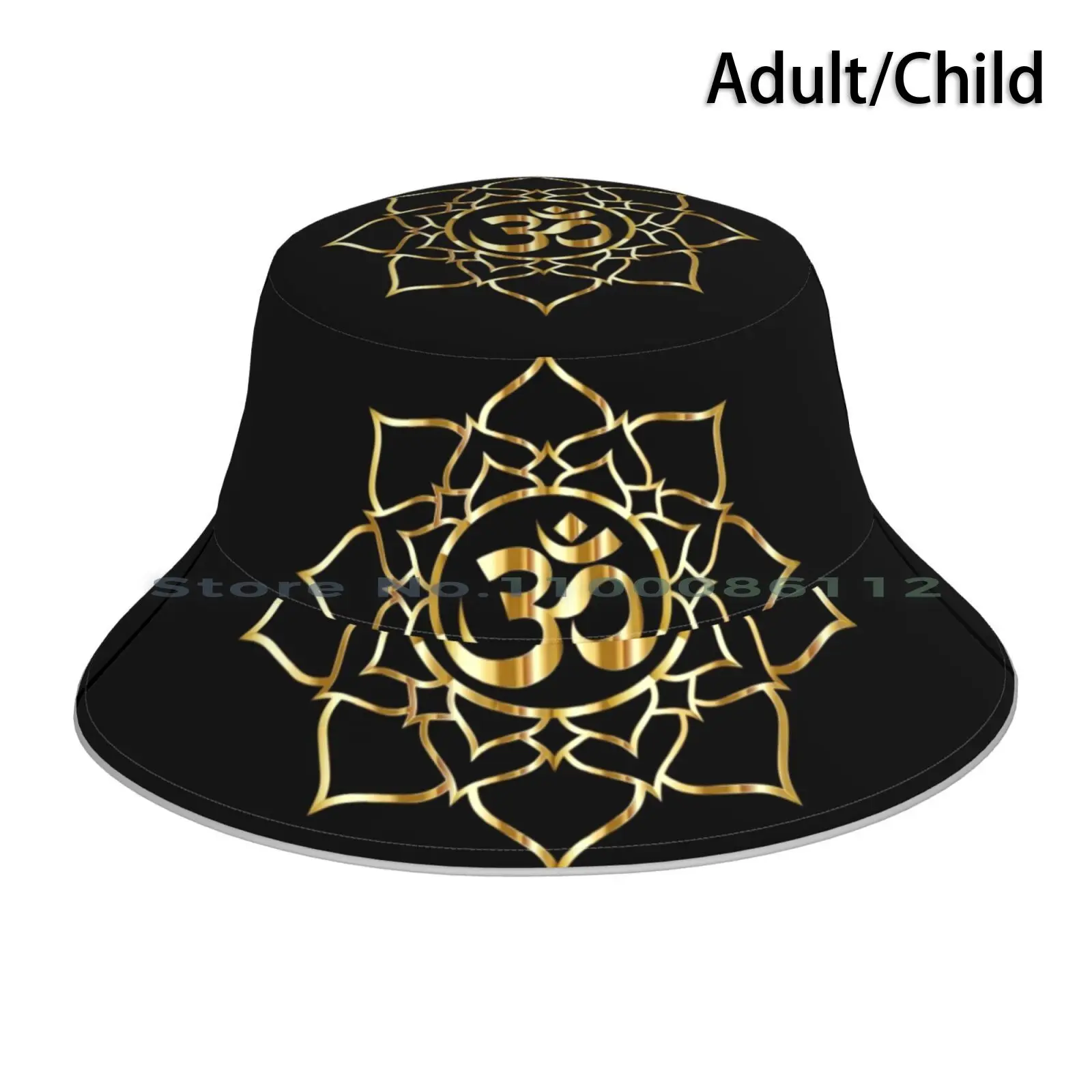 Gold-Lotus-Aum-Bucket-Hat-Sun-Cap-Aum-Symbol-Aum-Sign-Om-Sign-Hinduism ...