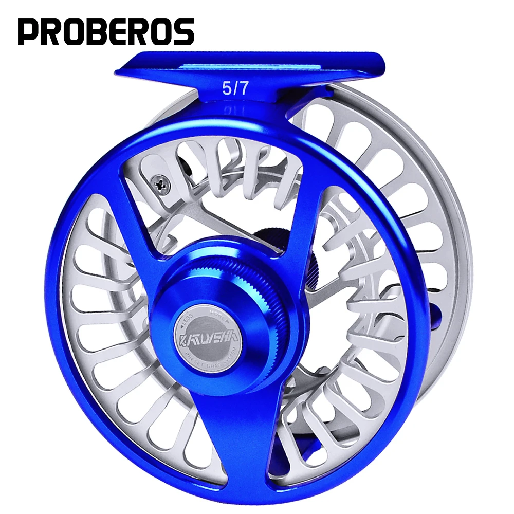 PROBEROS Fly Fishing 3+1 BB Wheel Blue & Silver Color Fly Fishing Reel ...
