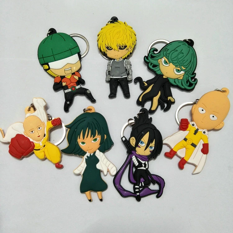 PVC Anime Character One Punch Man Keychain Saitama Key Ring Cartoon ...