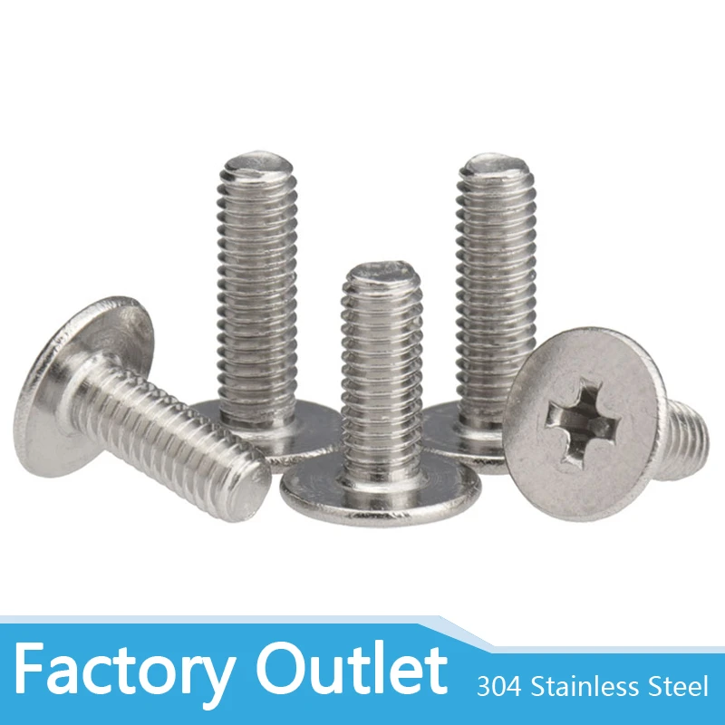 10/25pcs Cm M2 M2.5 M3 M4 M5 M6 A2 304 Stainless Steel Cross Phillips ...