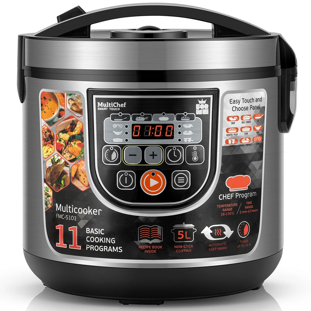 Robot de Cocina Multifunción 11 Funciones Panel LED 860W Multicooker 5L ...