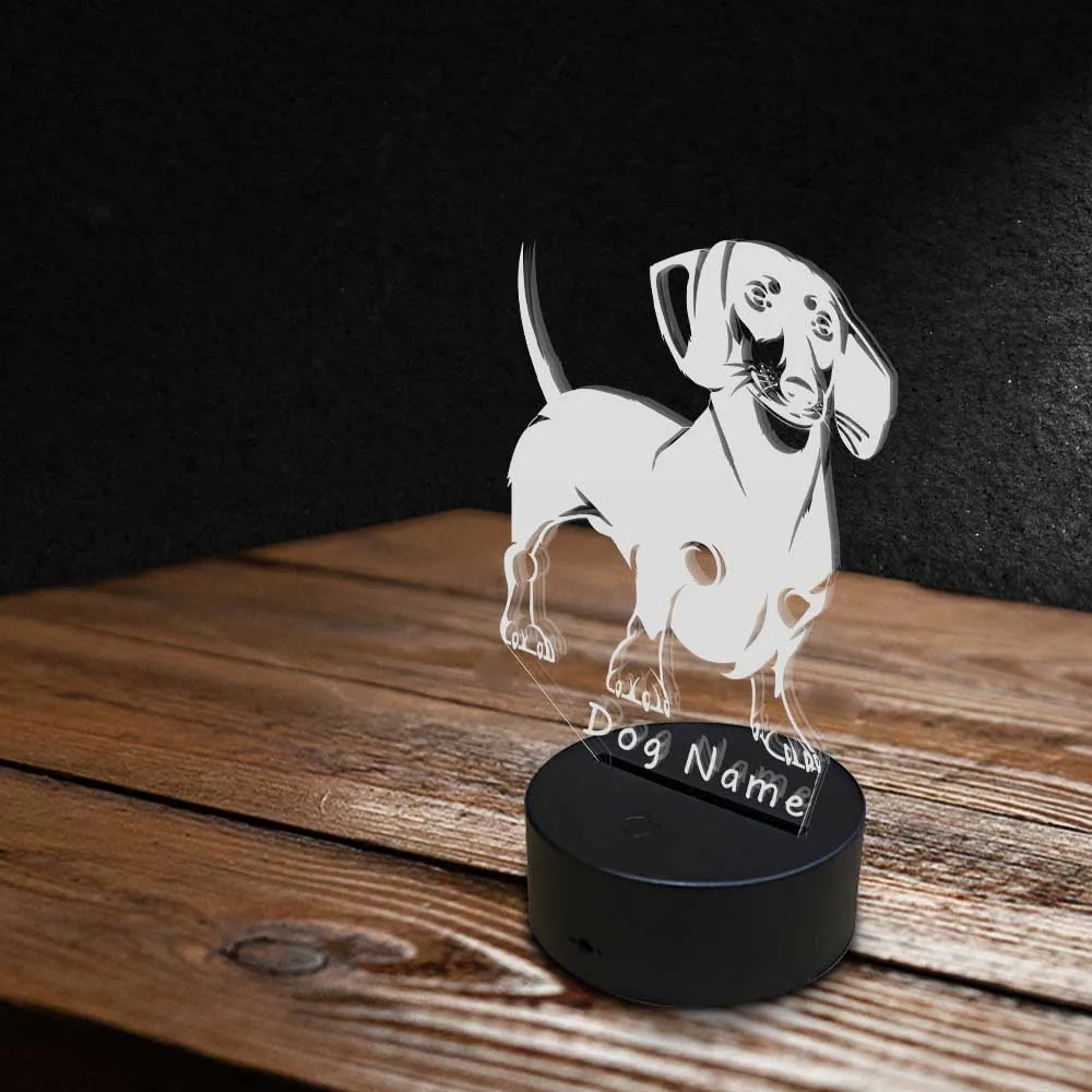 Dachshund Dog Breed 3D Optical Illusion Lamp Handmade Lamp Sausage Dog ...