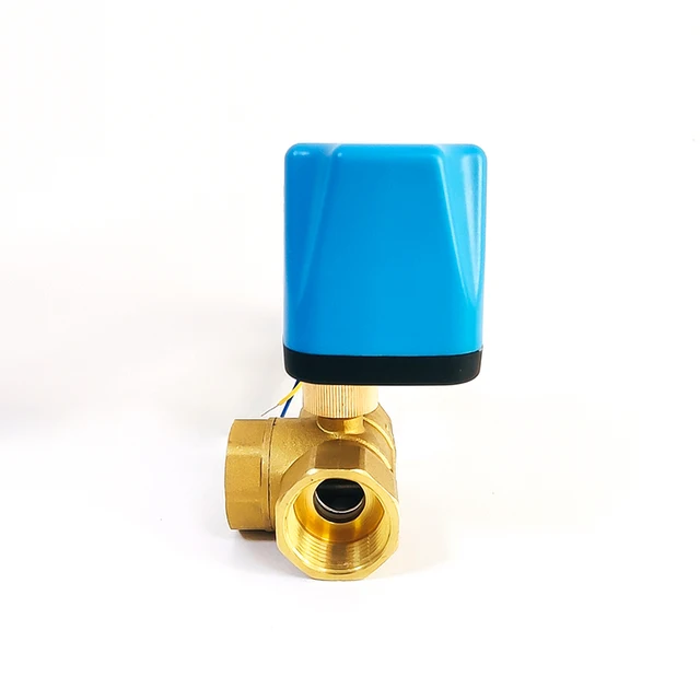 Water Control Solenoid Valve 3-Way Motorized Brass Ball Valve - 1-1/2 ...