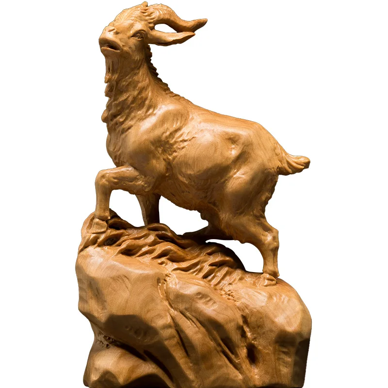 Home & Living goat wood carving #gt_4 Home Décor Statues etna.com.pe