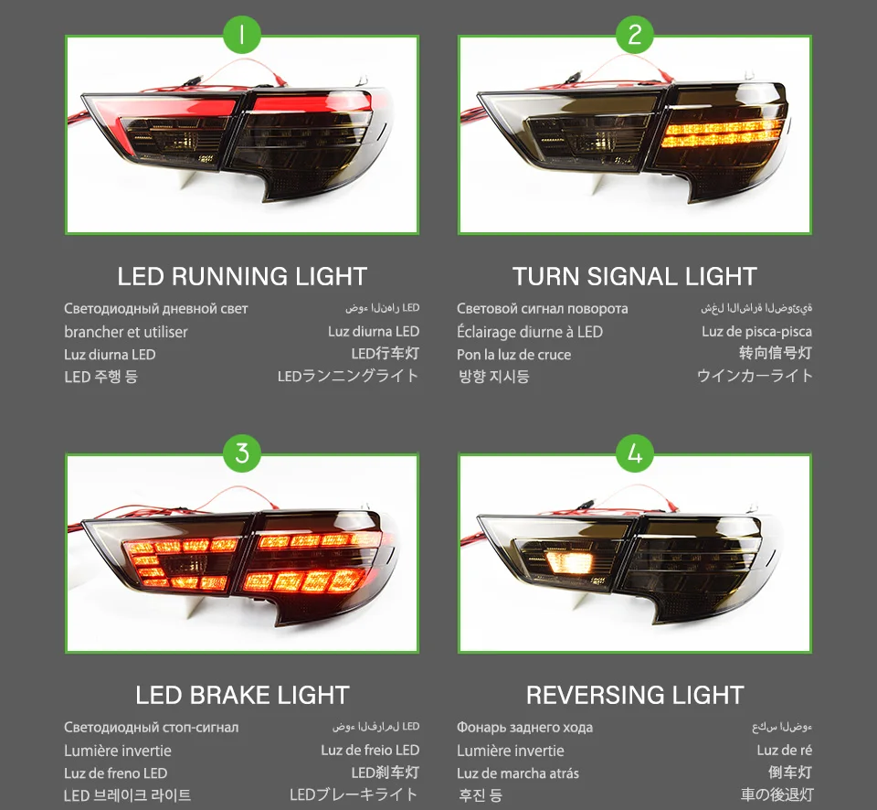 Toyota Mark X Tail Lights 2013-2019 Reiz Led Tail Lamp Light Led Drl ...