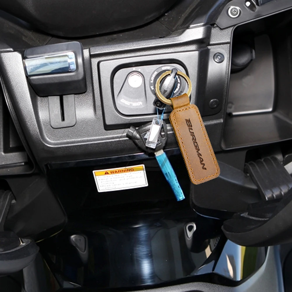 For-Suzuki-Burgman-200-400-ABS-Scooter-Motorcycle-Cowhide-Keychain-Key ...