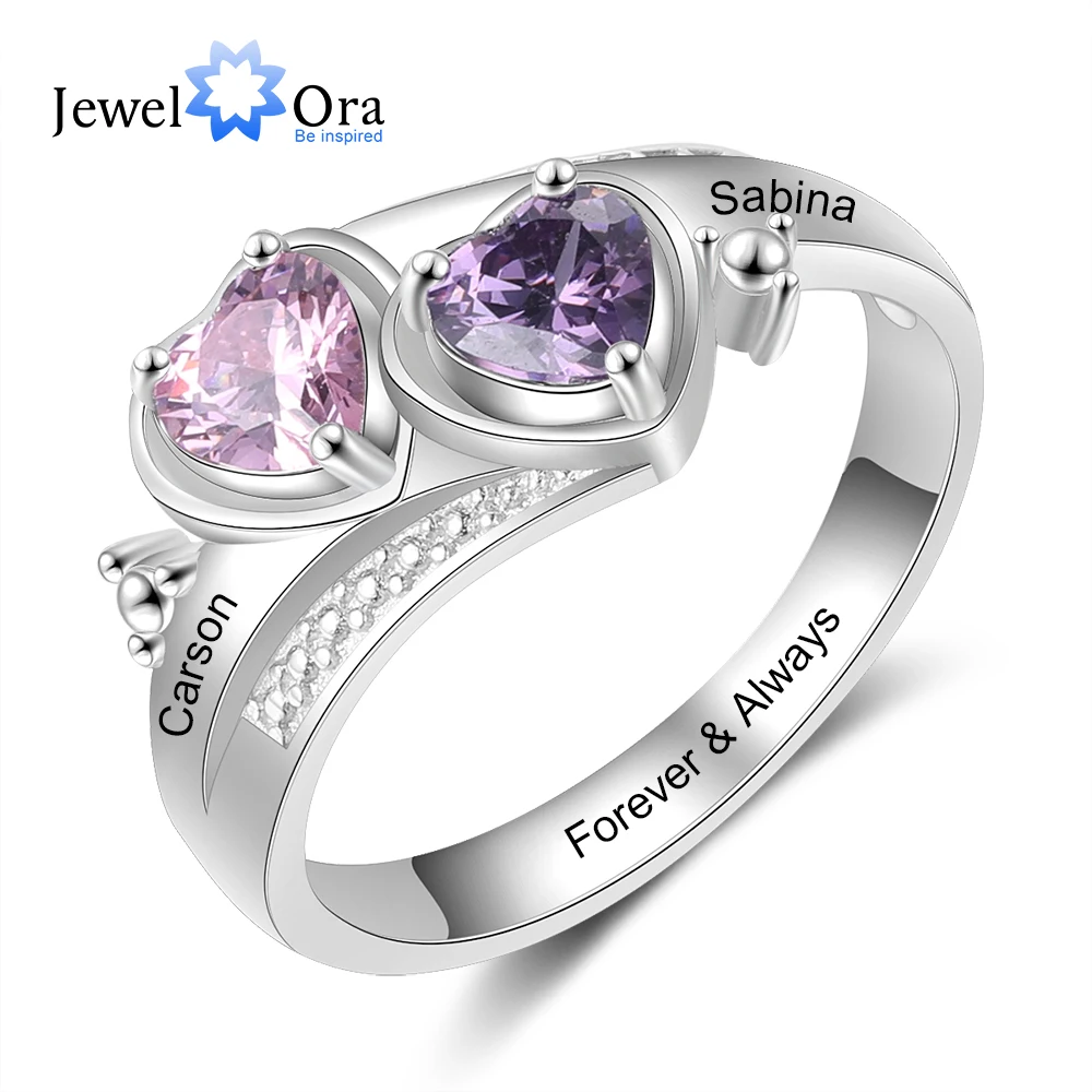 JewelOra anillos de compromiso de boda personalizados con nombre ...