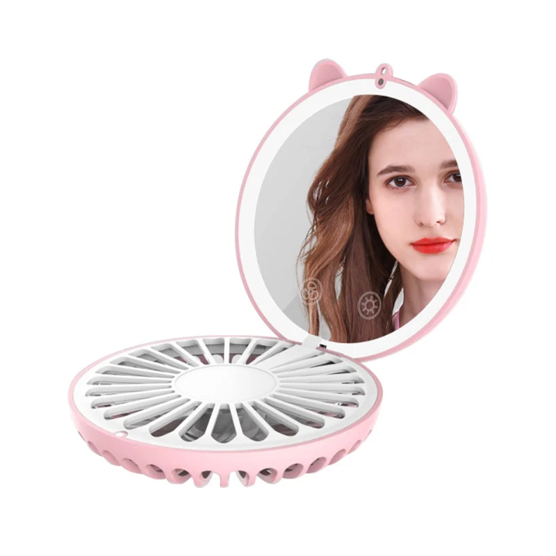 LED-Makeup-Mirror-With-Small-Fan-USB-Charging-Fill-Light-Beauty-Mirror ...