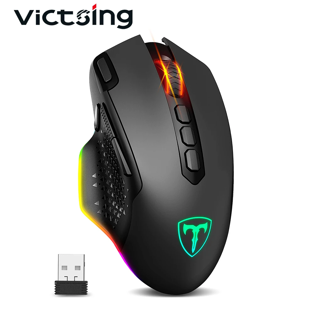 Victsing Pc282 Sem Fio Gaming Mouse 10000 Dpi Recarregável Ergonômico Mouse Com 9 Rgb Efeitos De ...