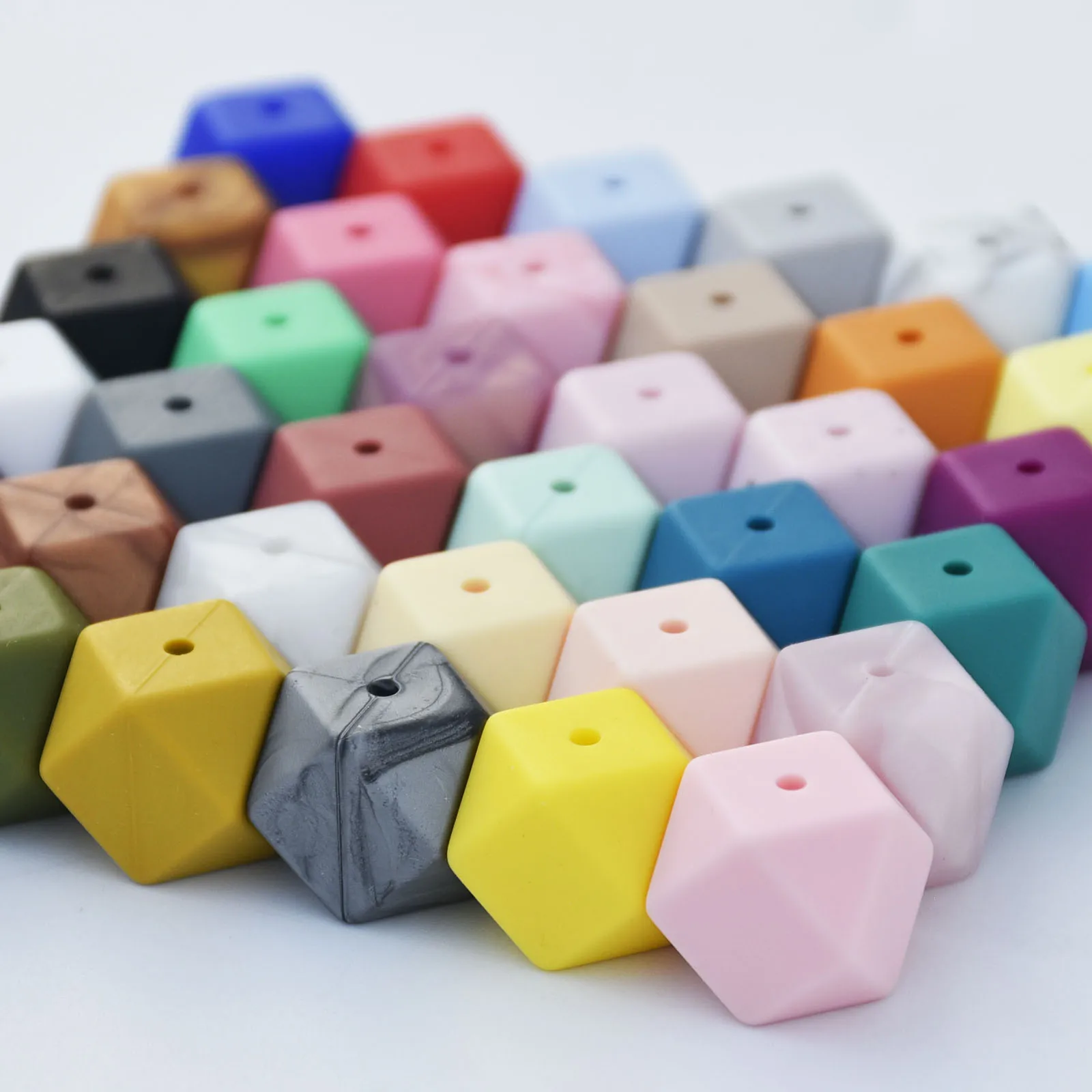 Teeny Teeth 10 PCS 14 17 MM Hexagon Silicone Beads Teething Baby DIY ...