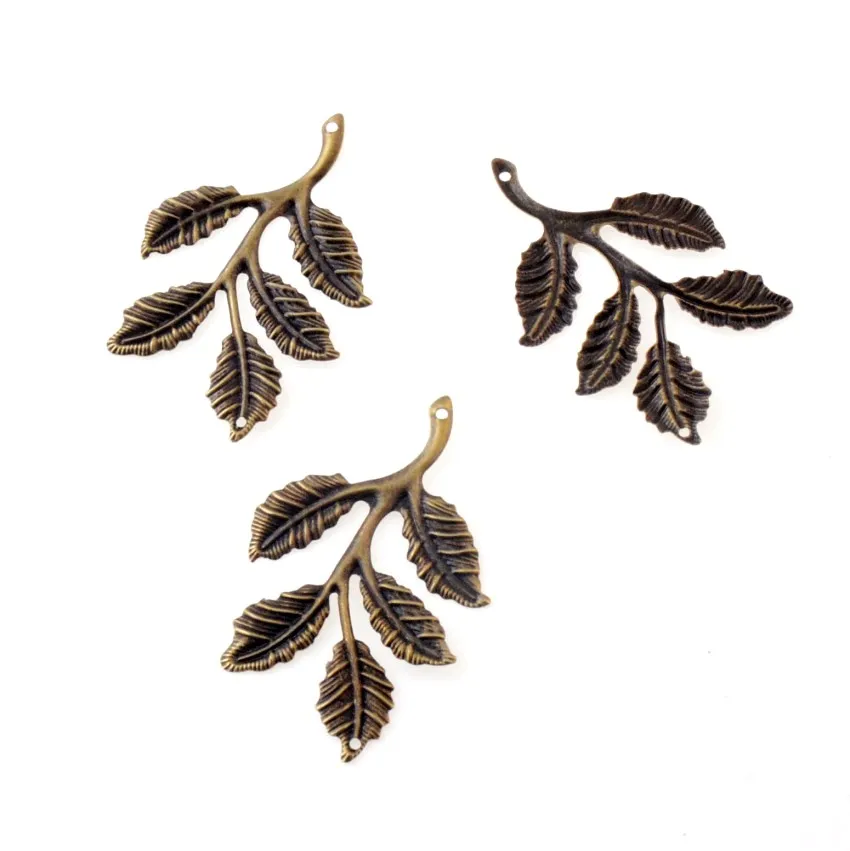 20pcs Olive Branch Leaf Filigree Wraps Connectors Metal Crafts Gift ...