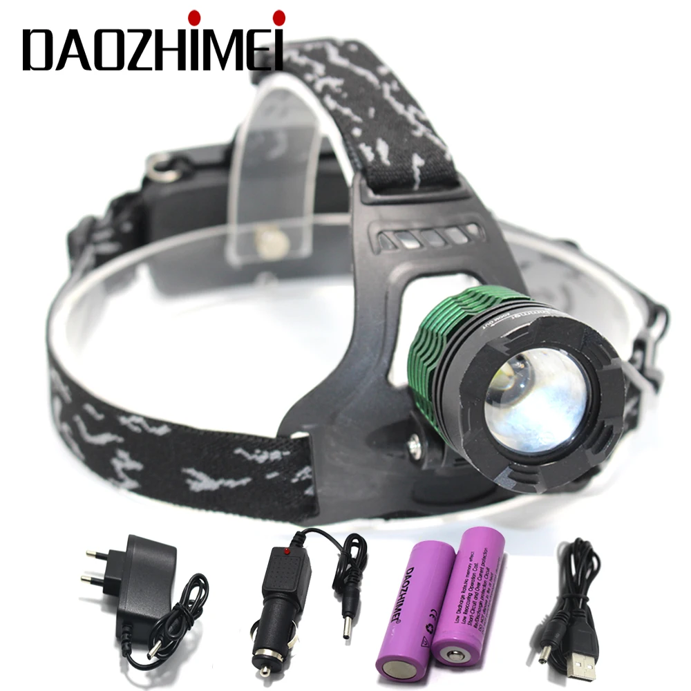 5000 Lumen Xm-l T6 Led Headlamp Hunting Lantern 3 Modes Outdoor Zoom ...