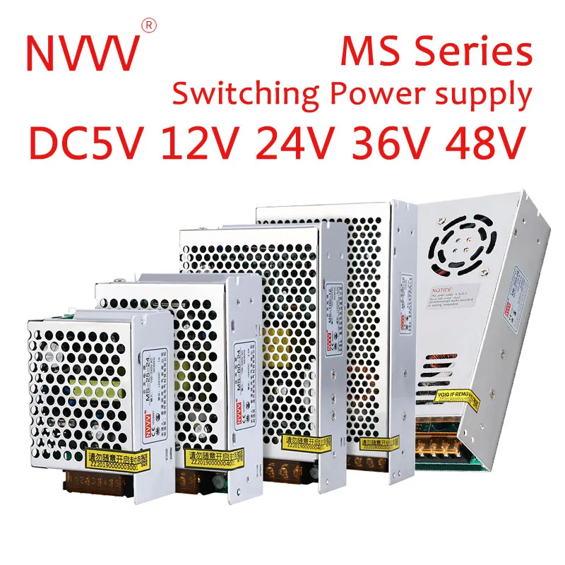 MS 15w 350w แหล่งจ่ายไฟ LED แสง110V/220V AC ถึง DC 5V 12V 24V 48V อะแดปเตอร์สำหรับ Led Strip DC ...
