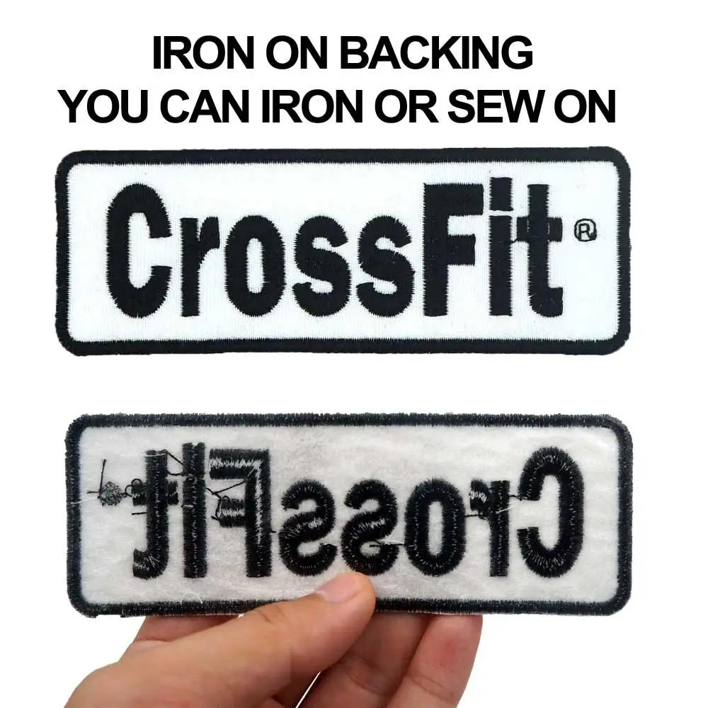 crossfit name tags Patch Embroidered Applique Sewing Label punk biker ...