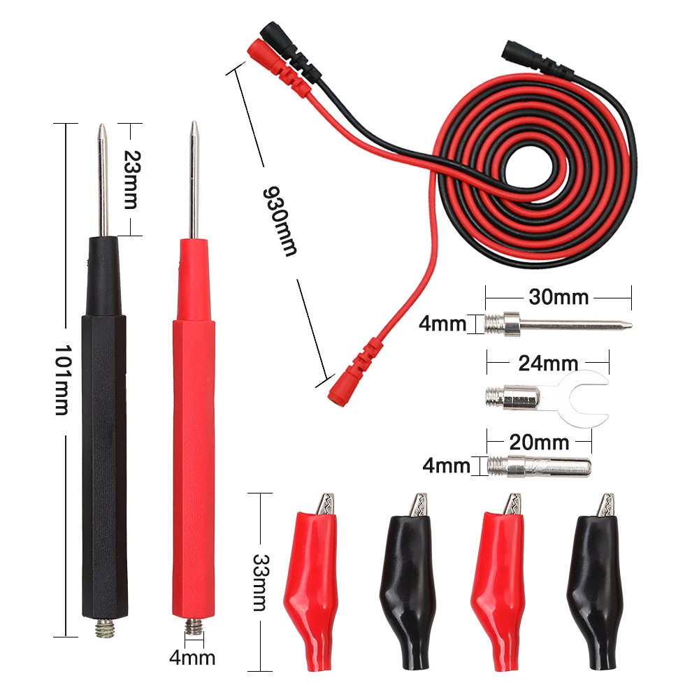 Vastar 멀티미터 프로브 테스트 리드 핀 디지털 멀티미터 니들 팁 멀티 미터 테스터 리드 프로브 와이어 펜 케이블 20a 1000v기구 부품 And 액세사리