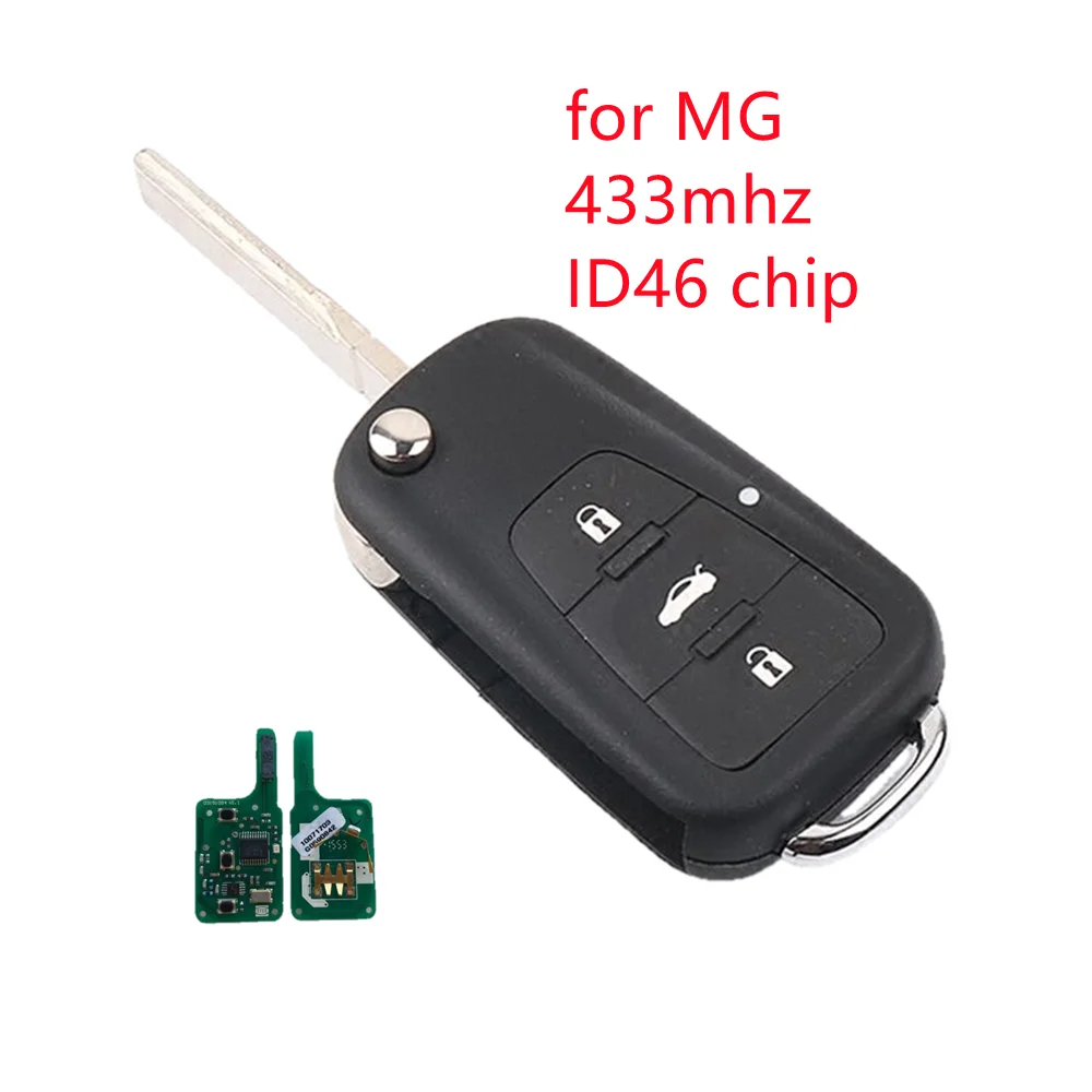 For-MG-Flip-Folding-Auto-Remote-Car-Key-With-ID46-Chip-433MHZ-3-Buttons ...