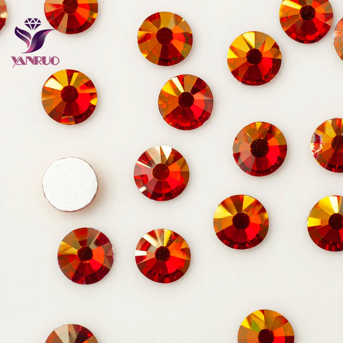 YANRUO Light Siam AB (227 AB) Glass Flatback Crystal Rhinestones for ...