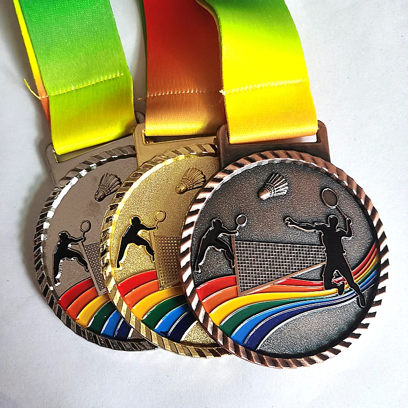 Badminton Sport Medals | Metal Medals Badges | Medal Ribbon Metal ...