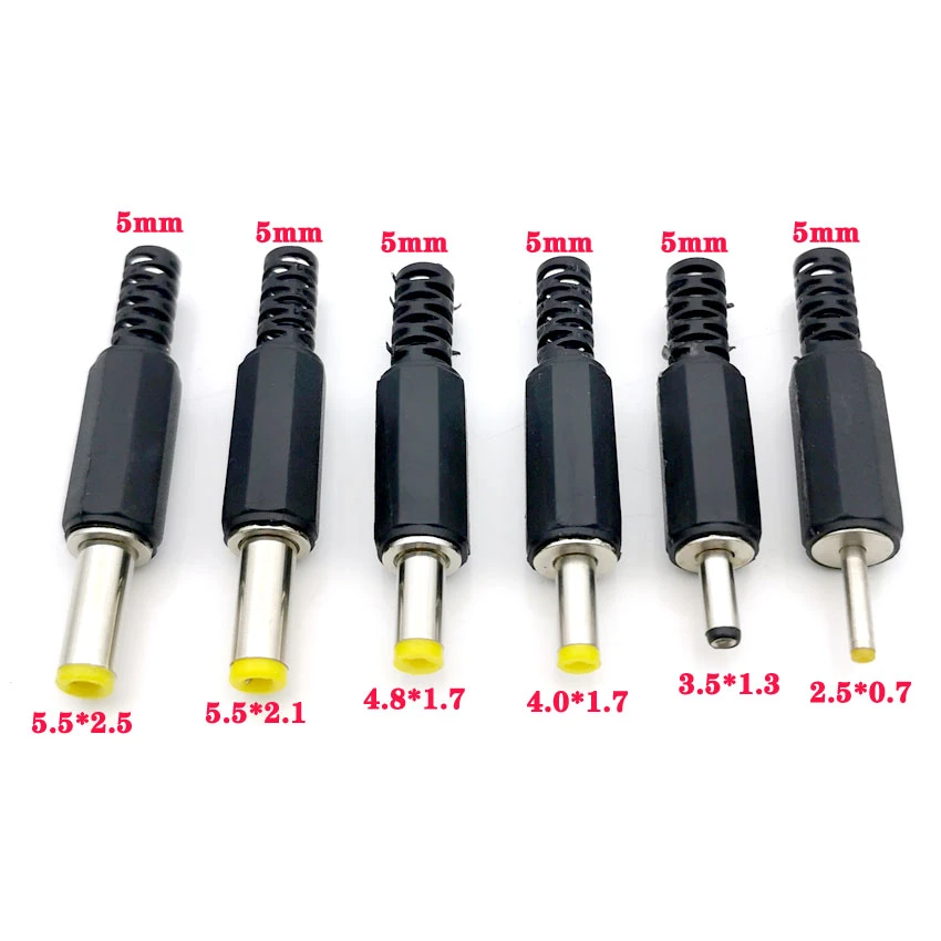 10pcs 5.5x2.5 5.5x2.1 4.8x1.7 4.0x1.7 3.5x1.35 2.5x0.7mm Male Dc Power ...