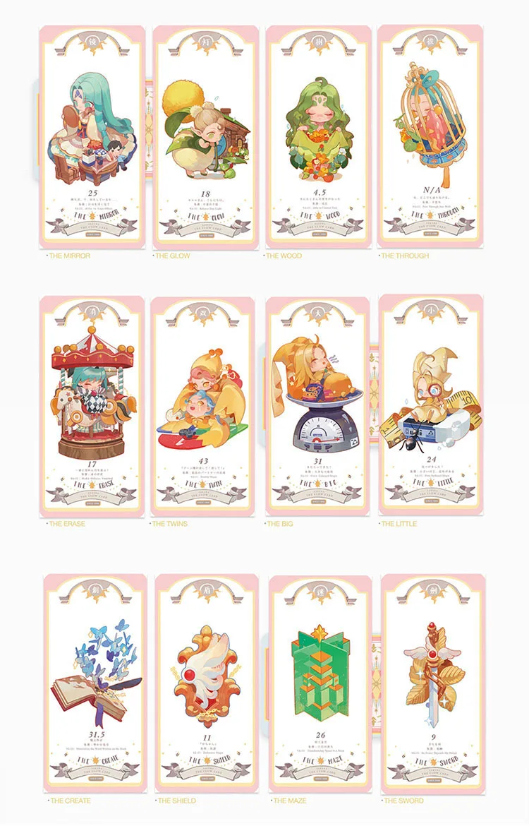 Cartas del anime cardcaptor, cartas del tarot sakura clow, colección de ...