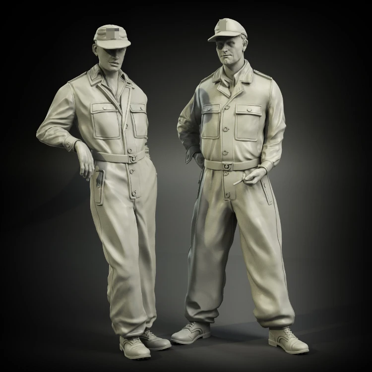 1/35 Resin Figure Model kits 2 figures Unassambled Unpainted 554