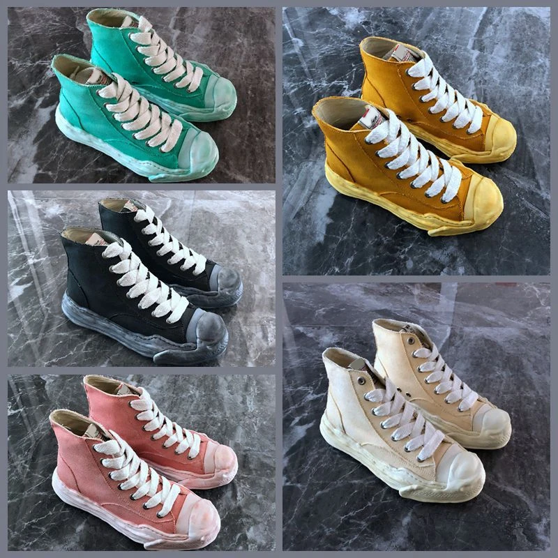 Merek Jepang MMY Tebal Bawah Antik Sepatu Kanvas Atas Sepatu Kasual ...