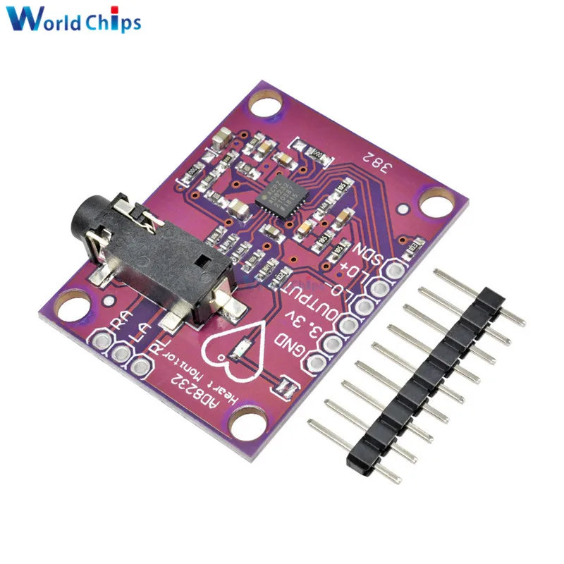 Ad8232 ecg medição fisiológica coração pulso ecg monitor sensor módulo ...