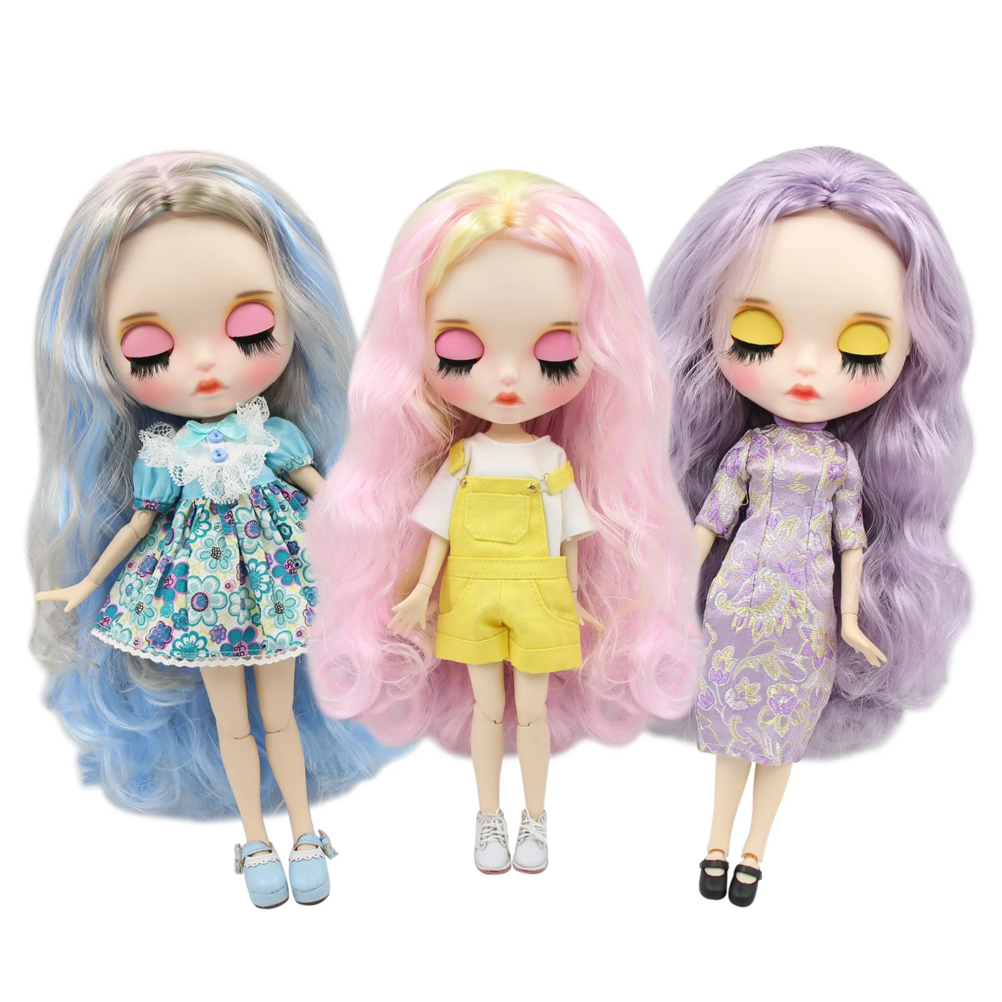 ICY DBS Blyth Doll 1/6 bjd joint body white skin Carved lips Matte face ...