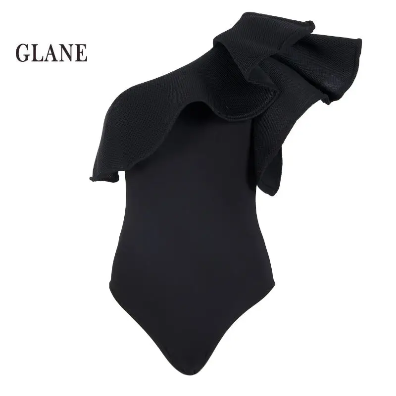 Donne-2022-Sexy-monospalla-increspato-body-body-top-Split-costume-da ...