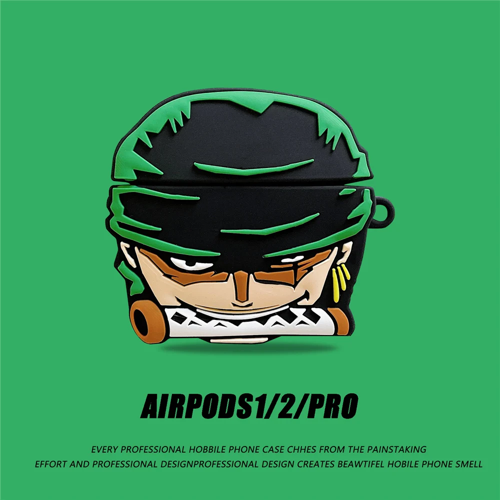 3D Roronoa Zoro Apple airpods pro 1 2 silicone protect box case | One ...