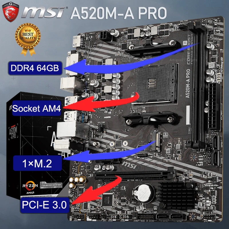 MSI AMD Ryzen A520M-A PRO AM4 MicroATX Motherboard LN110284 SCAN UK | atelier-yuwa.ciao.jp