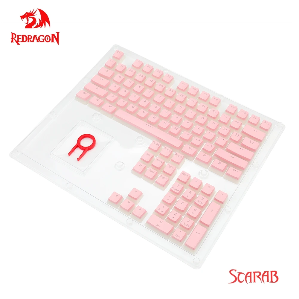 REDRAGON Scarab A130 Pudding keycaps 104 Key Crystal mechanical ...