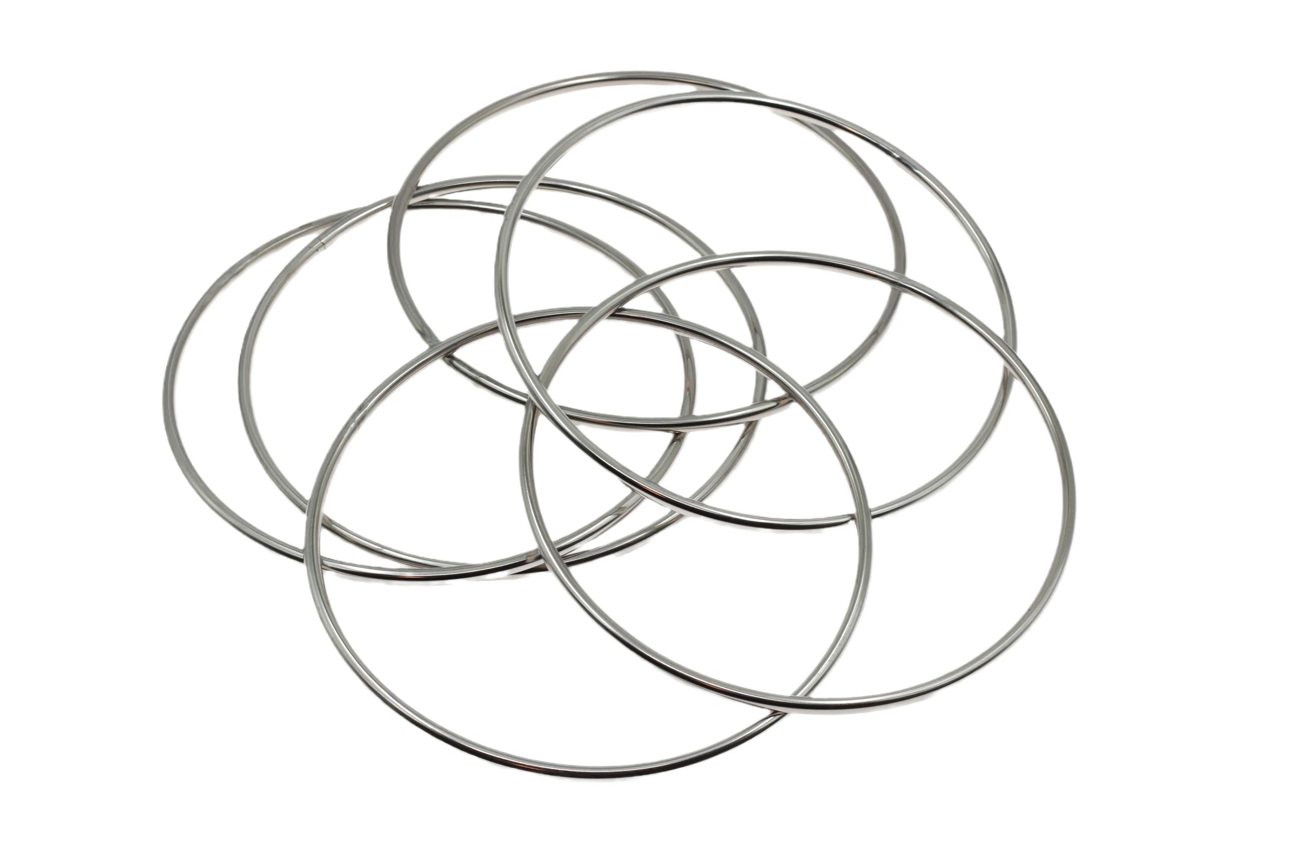 Chinese-Linking-Rings-6-Rings-Set-Magnetic-Lock-30cm-Chrome-Magic ...