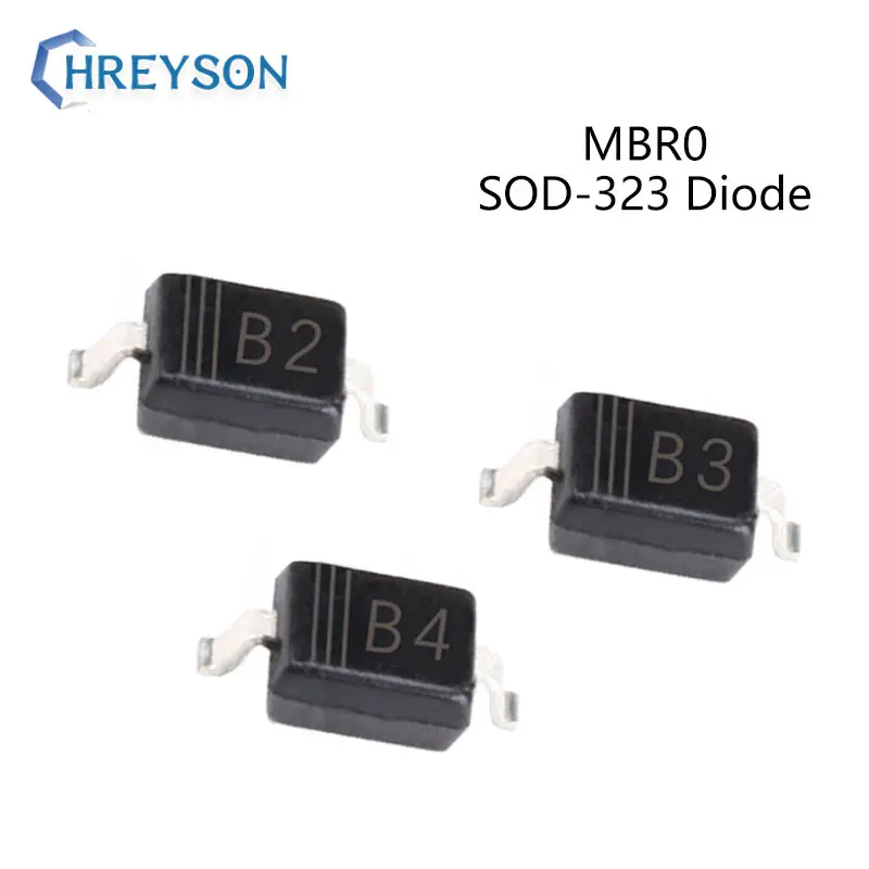 100Pcs SMD Schottky Barrier Diodes MBR0520WS B2 MBR0530WS B3 MBR0540WS ...