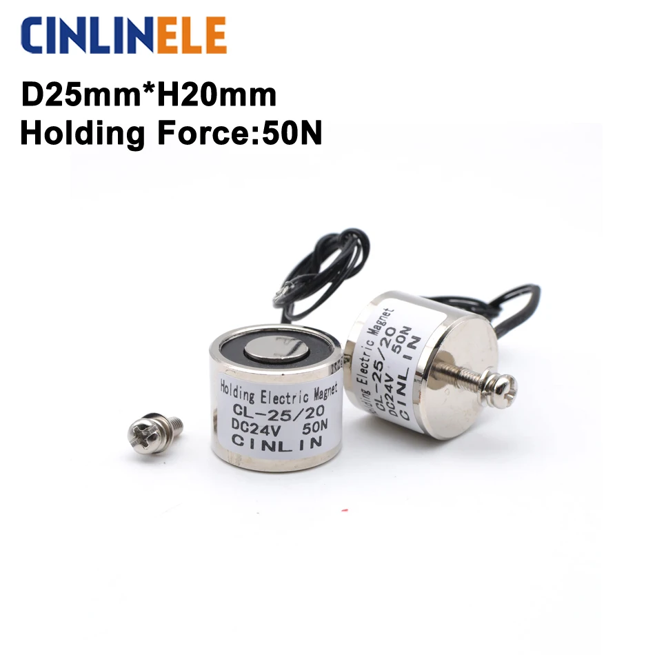 D25mm*H20mm Holding Electric Magnet Lifting 5KG/50N Solenoid Sucker ...