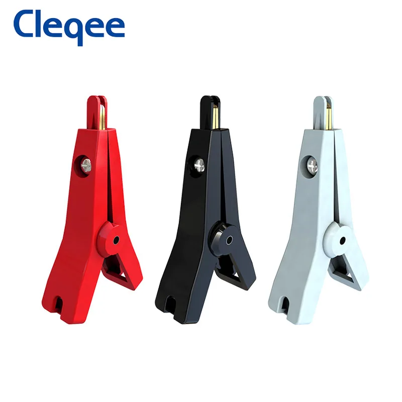 Cleqee 3pcs P2005 50mm 10A Insulated Kelvin Clamps Copper Gold Plated ...