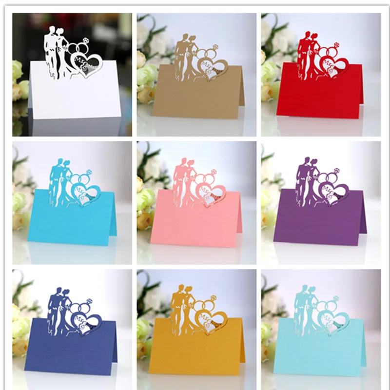 2020 New 10pcs Laser Cut Table Name Card Seat Card Wedding Decoration ...