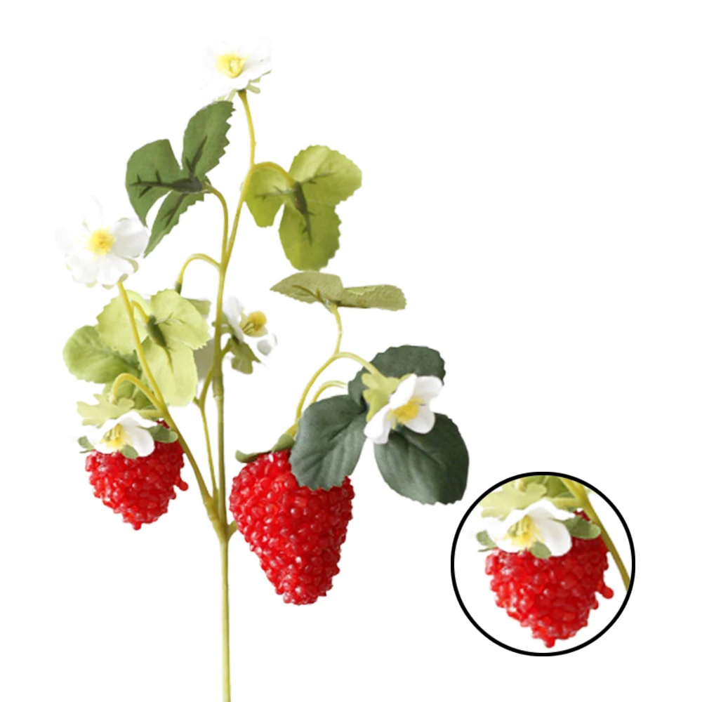 2 Big Heads Artificial Fake Strawberry Fruit Kitchen Home Wedding Party ...