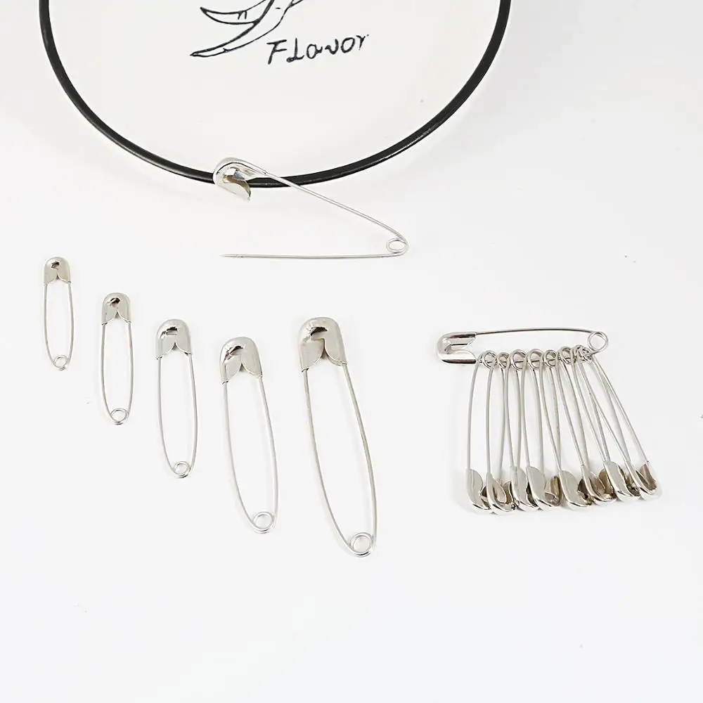 50pcs Gold Silver Iron Needles Large Safety Pin 27-55mm Small Brooch ...