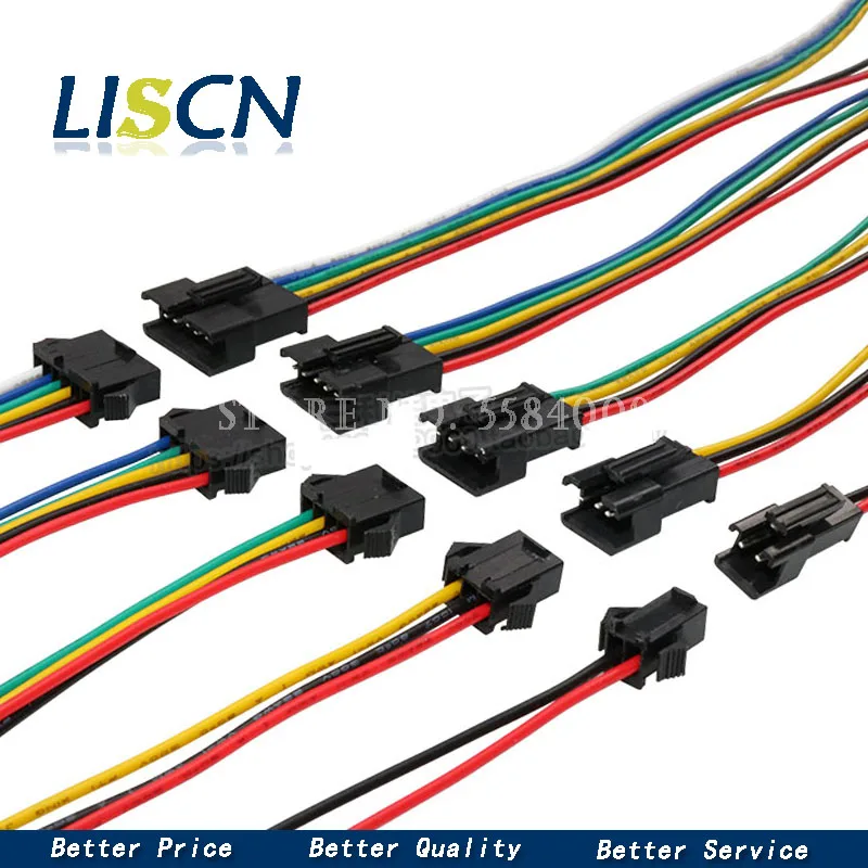 5pair ~ 100pairs 3pin 4pin 5pin 6pin jst conectores de led, conector masculino e fêmea para 3528 ...