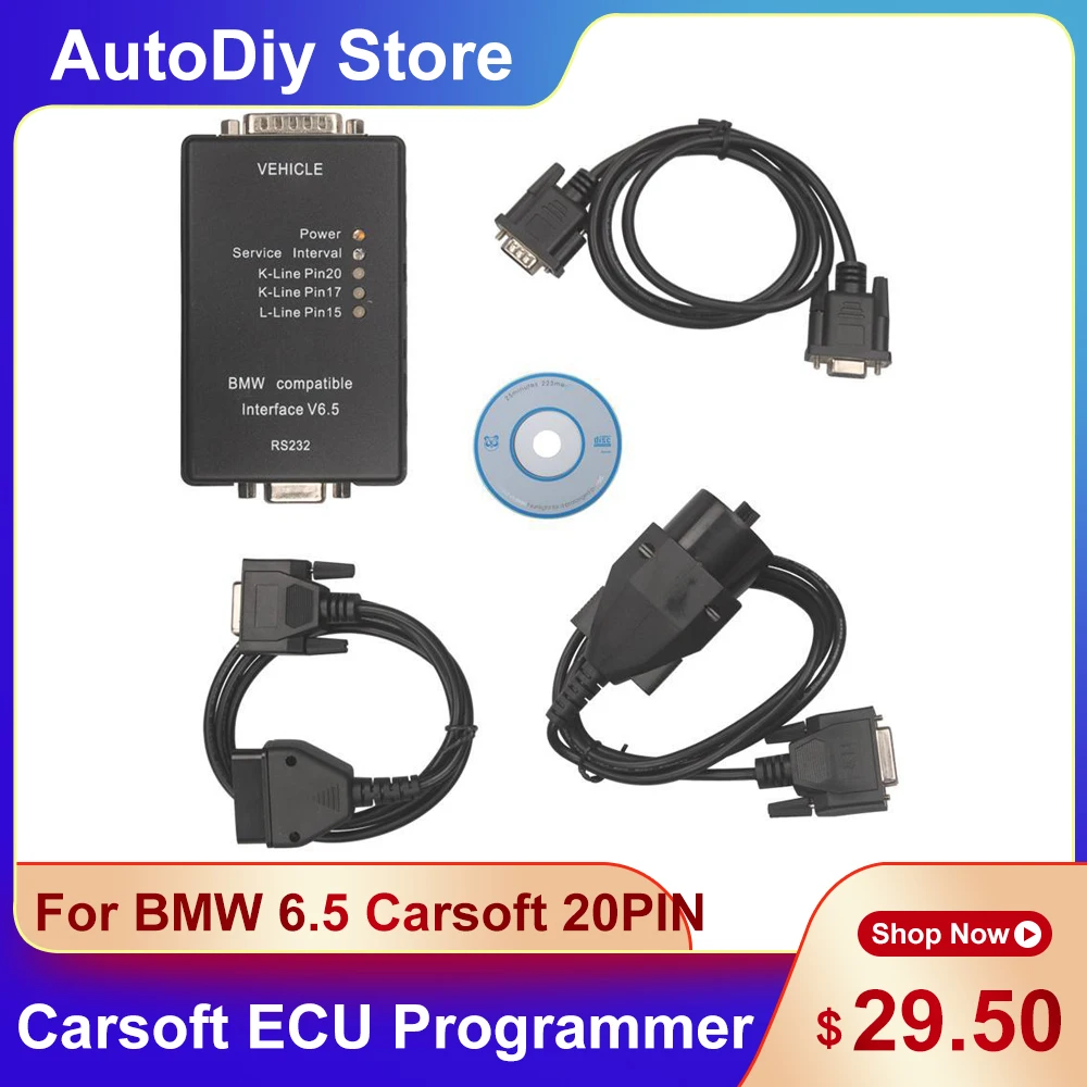 Carsoft ECU KEY Programmer 6.5 For BMW Vehicles 20 Pin Cables Interface ...