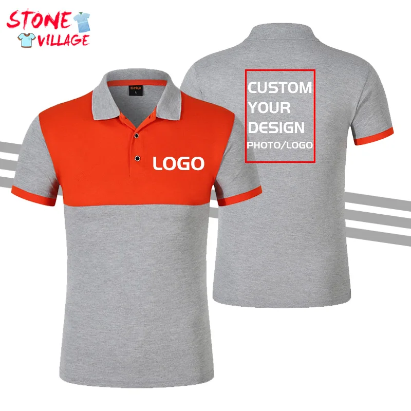 Design-print-Logo-Text-Or-Picture-Short-sleeved-Cotton-Polo-Shirt-Adult ...