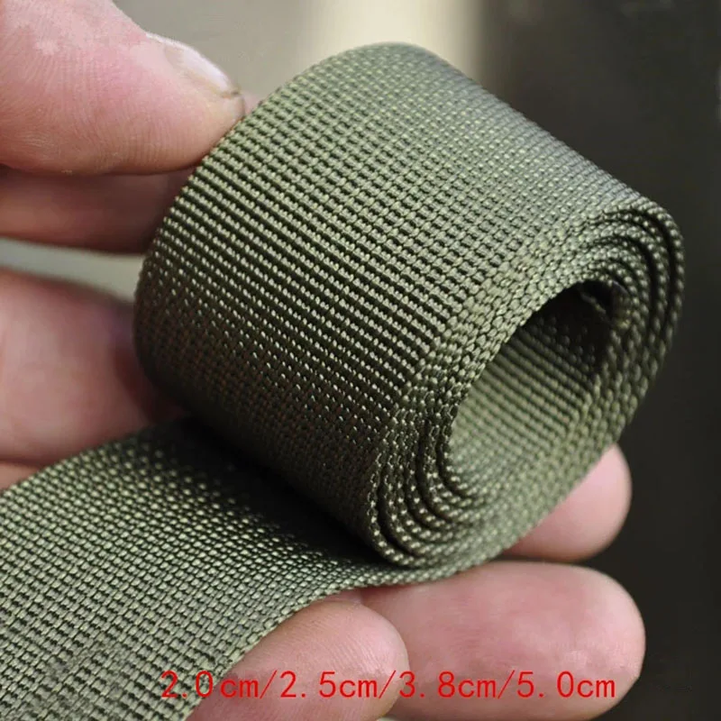 Cinta de cincha verde ArmyGreen, 20mm, 25mm, 38mm, 50mm de ancho, 5 metros, para coser bolsos ...