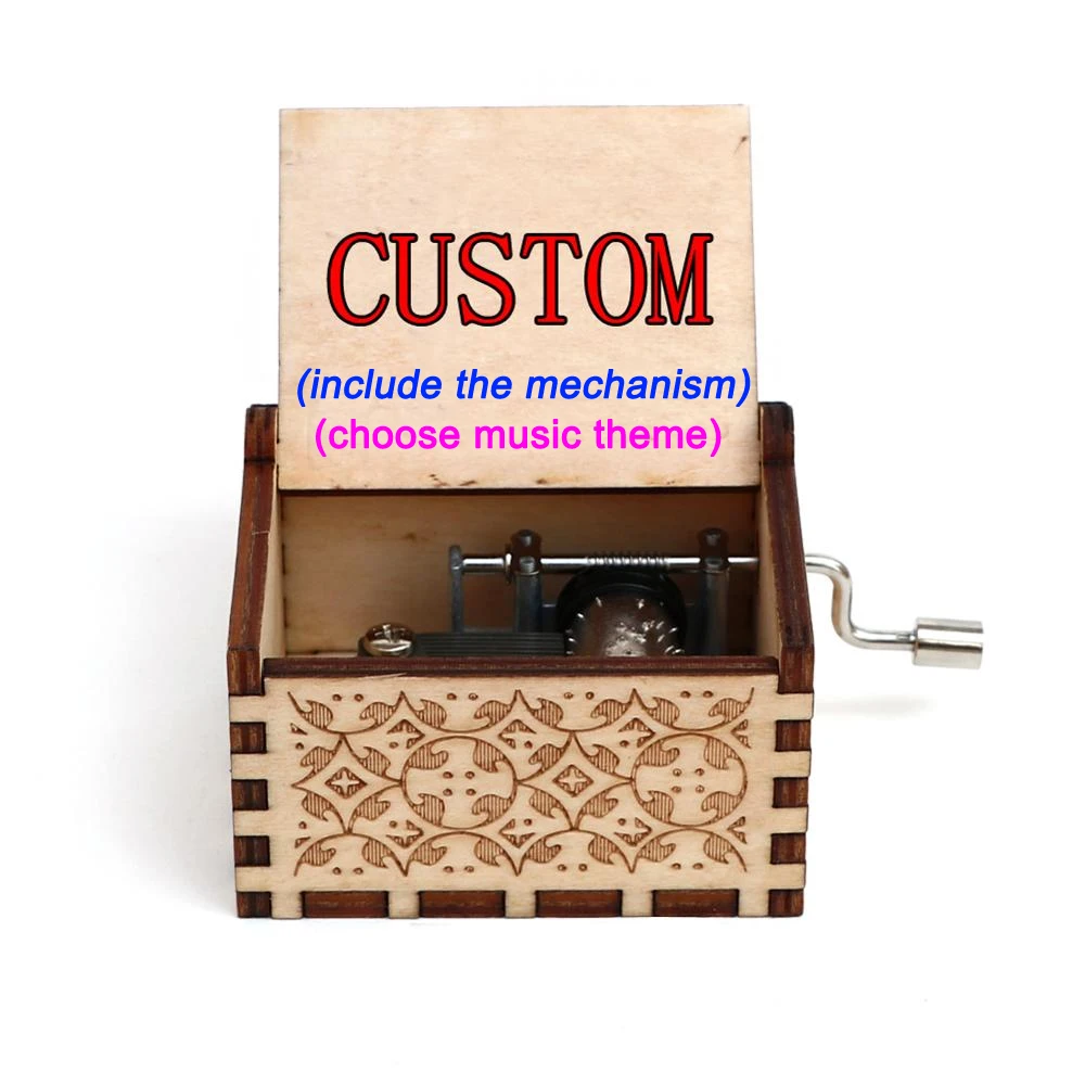 Private custom carved wooden Empty music box movie theme custom music ...