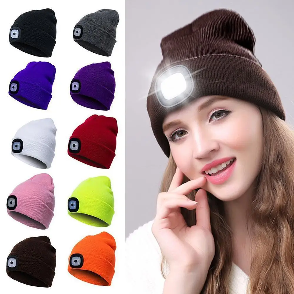 Beanie Hat Rechargeable Led Light | Free Led Lighted Beanie Hat ...