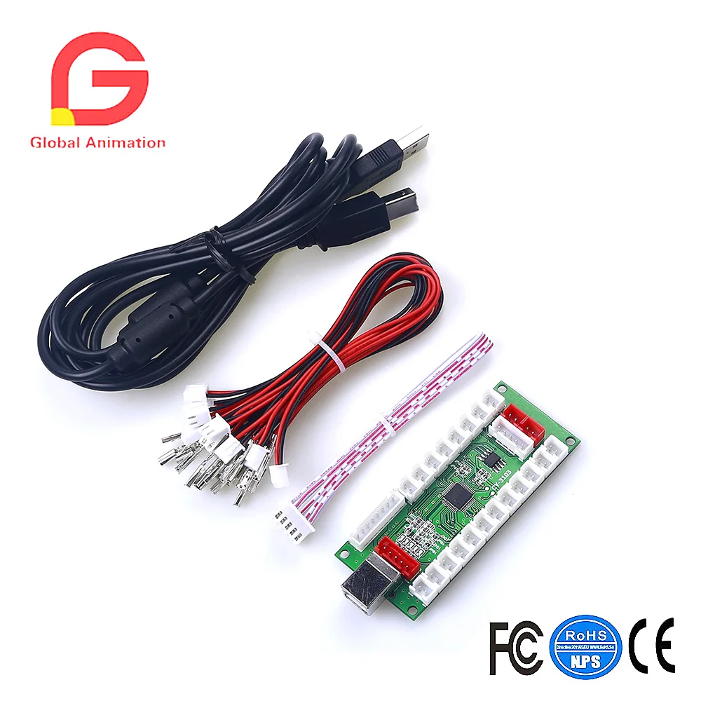 1 Se't 4 In 1 Arcade USB Encoder To PC Joystick & XBOX 360 For Window ...