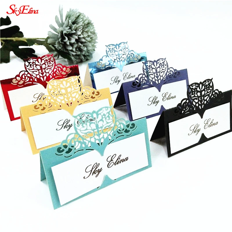 10pcs 9*9cm Laser Cut Conference Table Name Table Card Creative Wedding ...